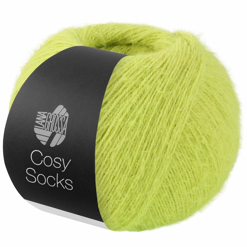 Носочная пряжа Lana Grossa Cosy Socks MW 100 (24 Лайм/Limette) 3 мотка по 100 г/400 м