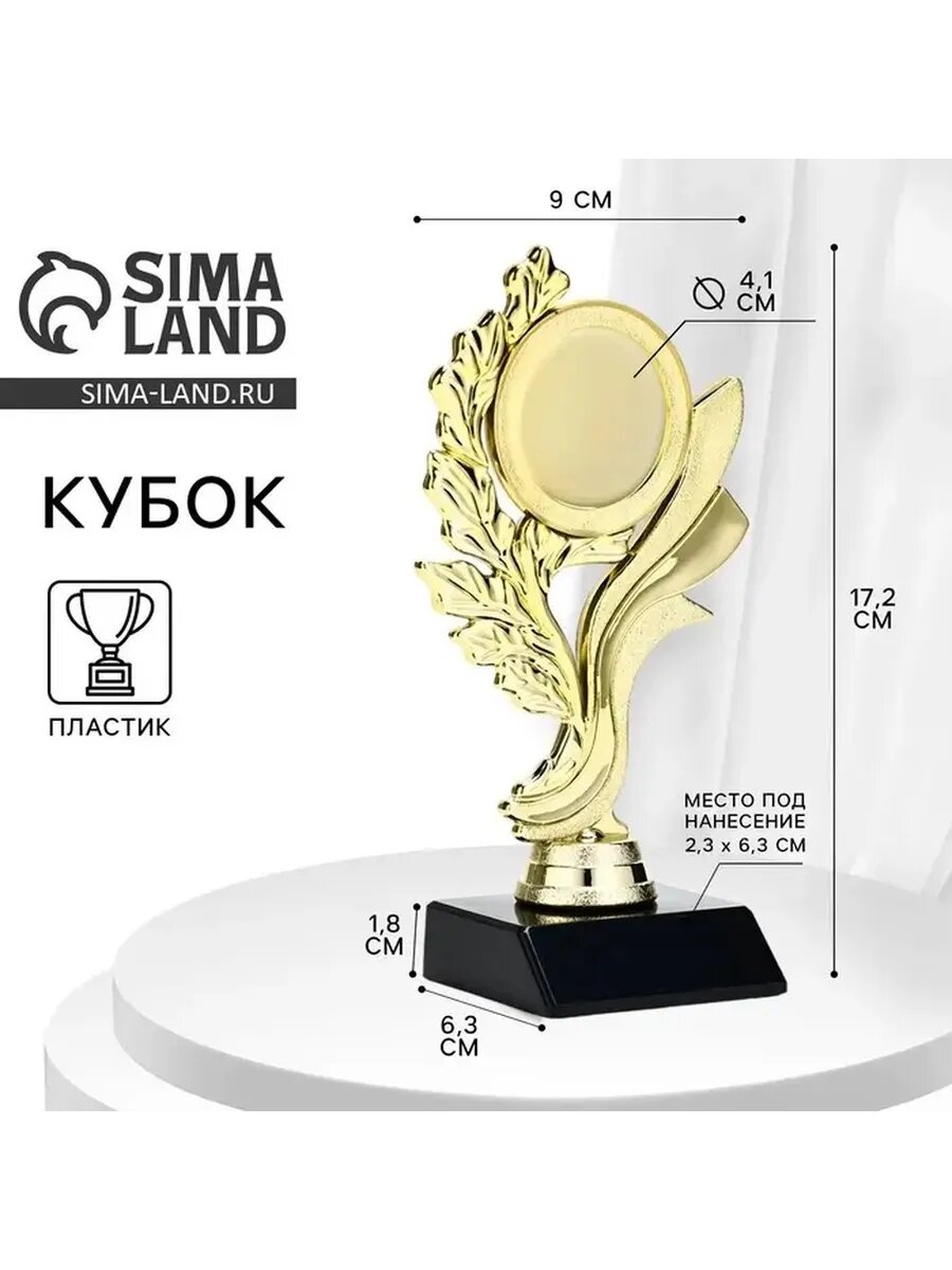 Черный спортивный кубок с подставкой