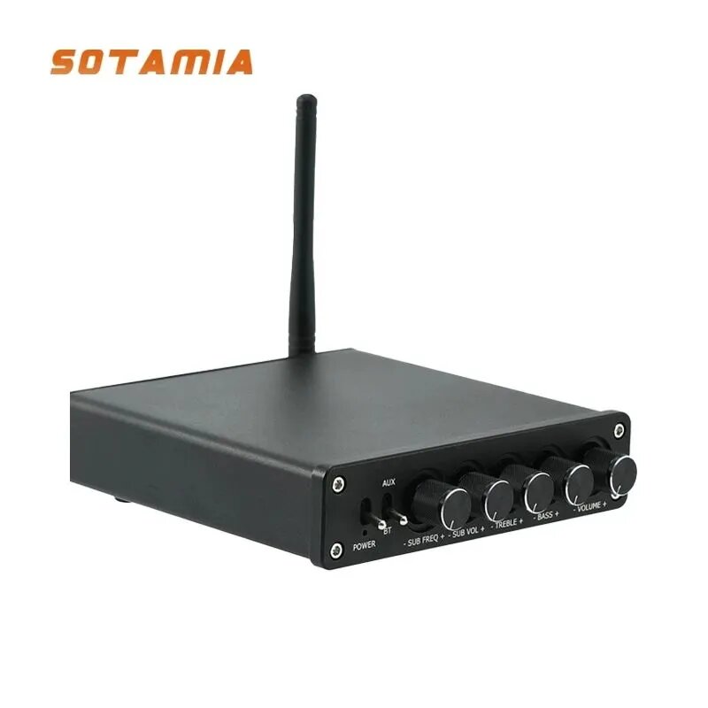 SOTAMIA Усилитель Bluetooth TPA3116 мощностью 50 Вт x 2 + 100 Вт, сабвуфер 2.1, Усилитель мощности HiFi-динамика класса D, Домашний усилитель