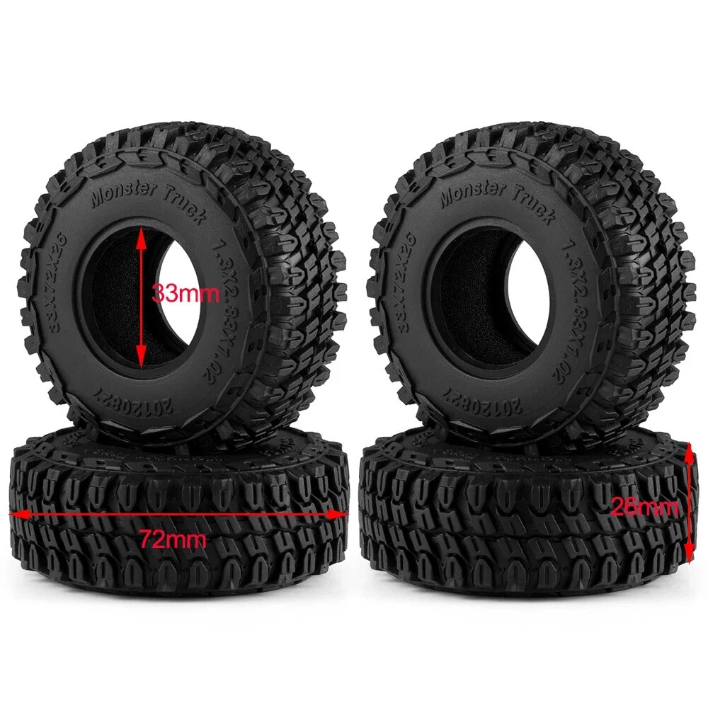 Шины резиновые 1.3" 72mm Style C для Micro Crawler