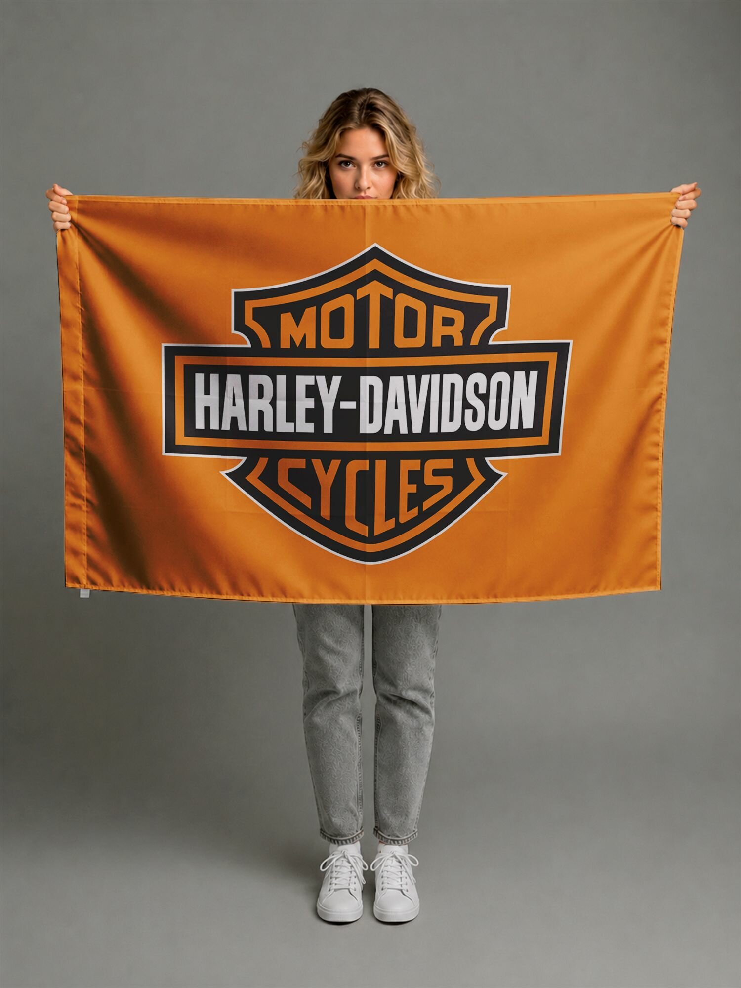 Флаг байкеров Харлей Дэвидсон Harley-Davidson, 70х105 см на шёлке
