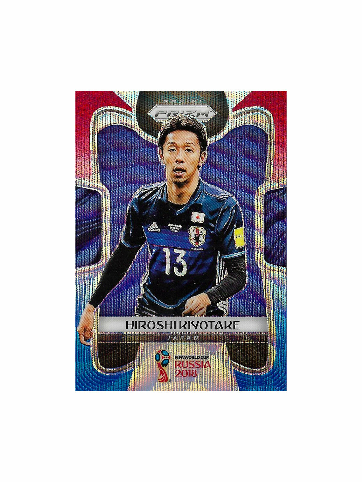 Коллекционная карточка Panini Prizm FIFA World Cup Russia 2018: #126 Hiroshi Kiyotake - Red Blue Wave