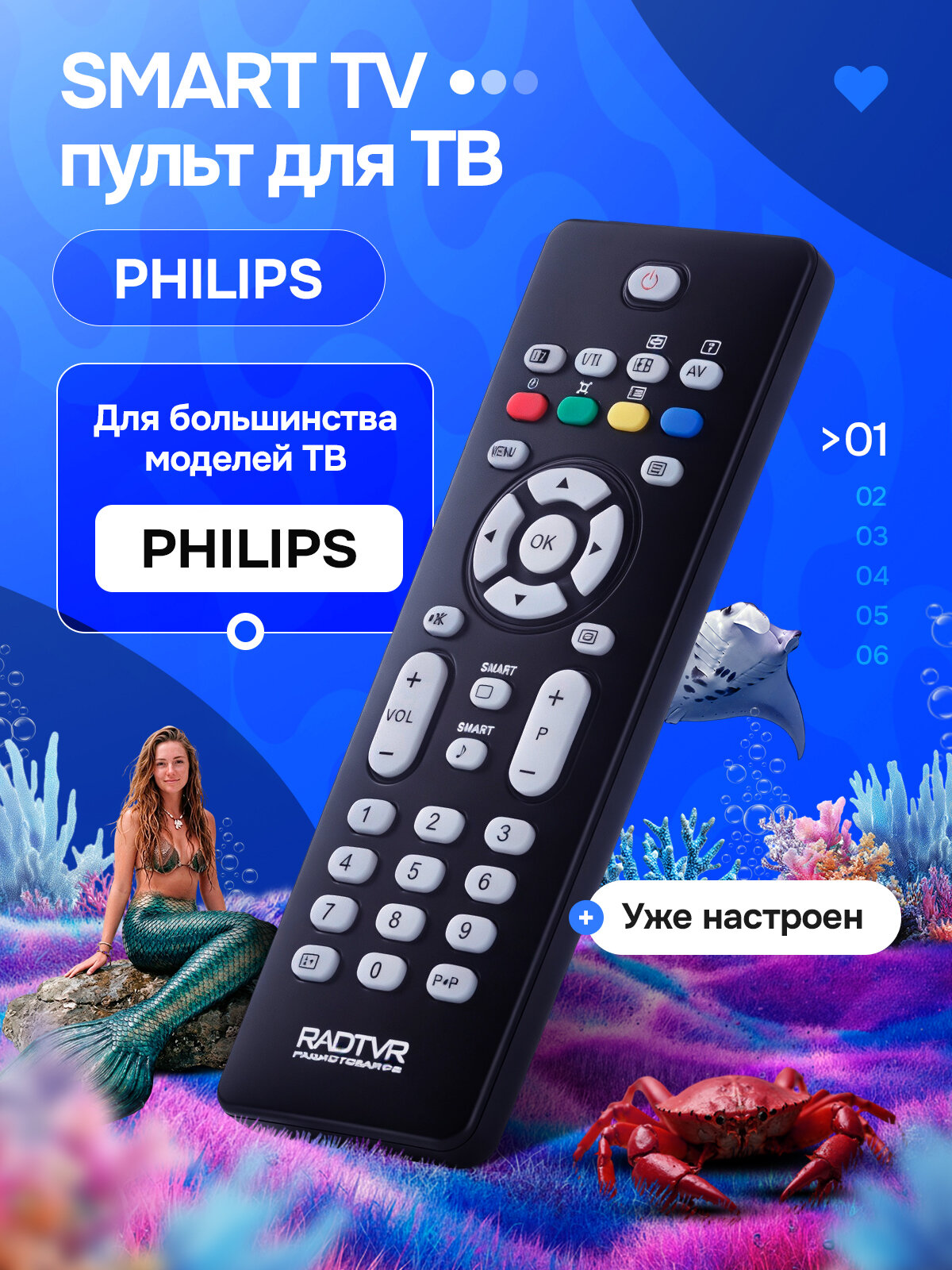 Пульт для телевизора PHILIPS филипс с функцией Smart RC2023601-01 ДУ для ТВ смарт-пульт
