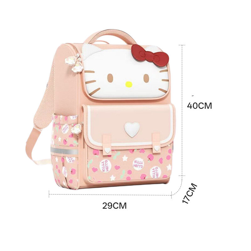 Милый рюкзак Hello Kitty большого размера, школьный рюкзак для девочек, повседневный детский рюкзак
