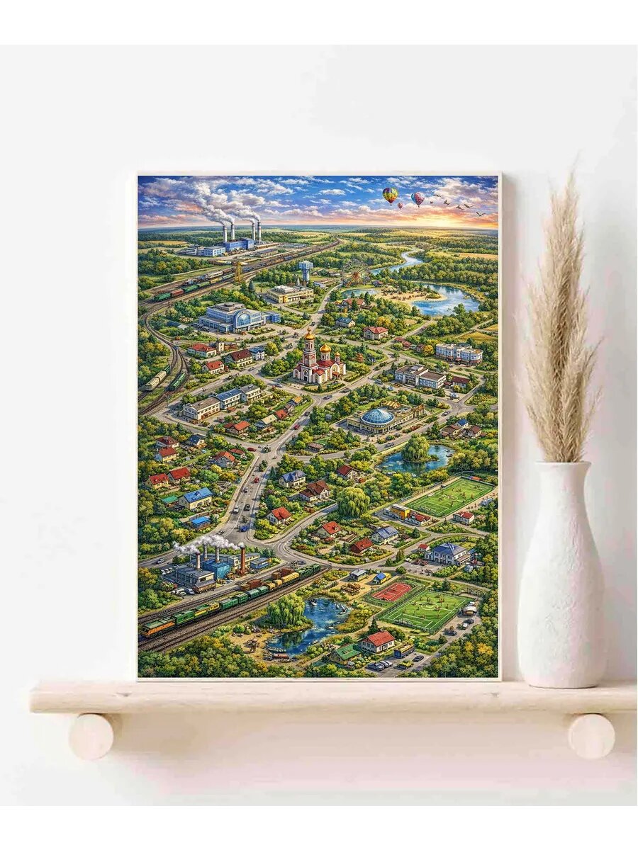 Фаниполь, Беларусь, Fantasy Map, Карта, Плакат 30x42см