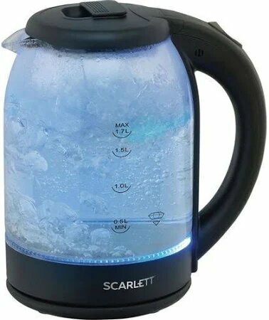 Чайник электрический Scarlett SC-EK27G90 1.7л. 1800Вт черный корпус: стекло