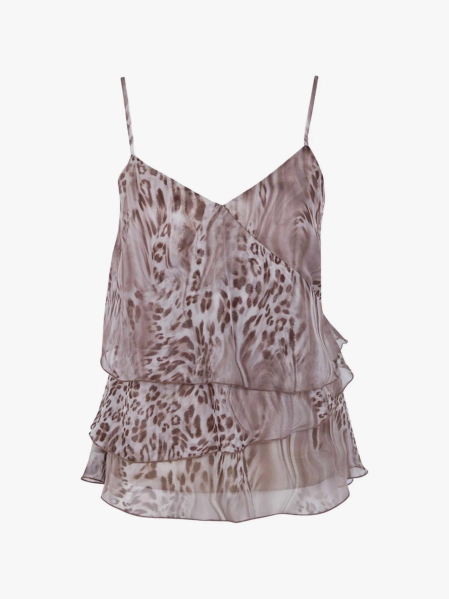 Топ Ruffled animal-print top