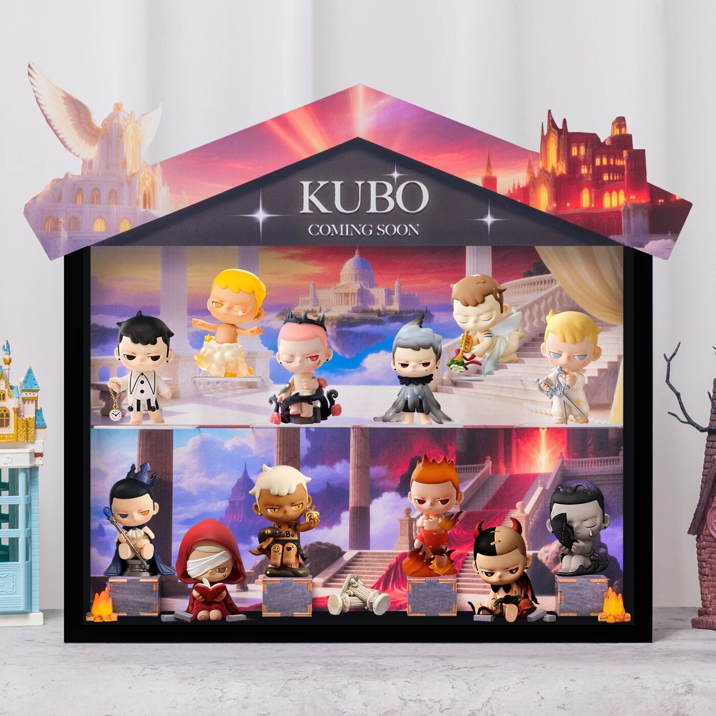 Коробка для сцены серии «Angel's Poem» от POP MART, черная с аксессуарами, без фигурки в комплекте