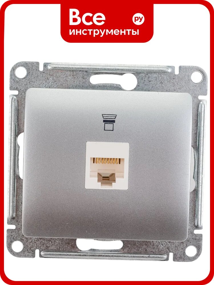 Розетка Systeme Electric (Schneider Electric) GLOSSA компьютерная RJ45 кат.5E, алюминий GSL000381K