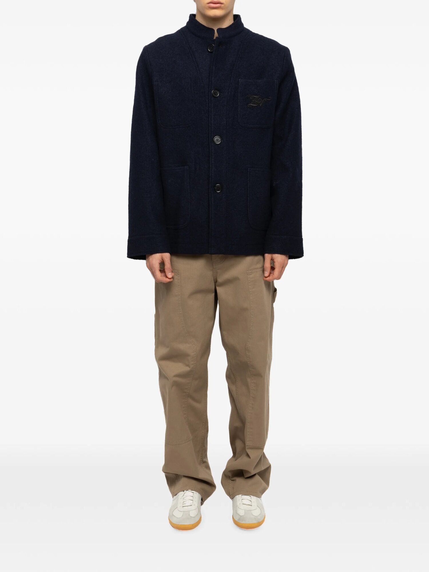 Куртка ZADIG & VOLTAIRE Venezia wool jacket, размер 50, синий — фото 1