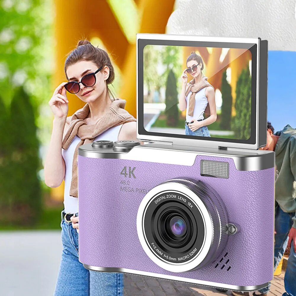4K Цифровая камера 48MP Портативная CCD 8X Zoom Видеозапись Подарок для подростков