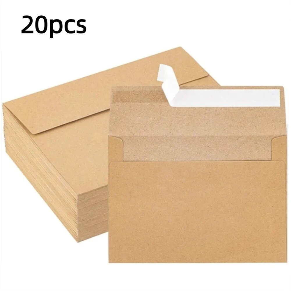 Крафтовые конверты А7, 20 шт, brown-A1