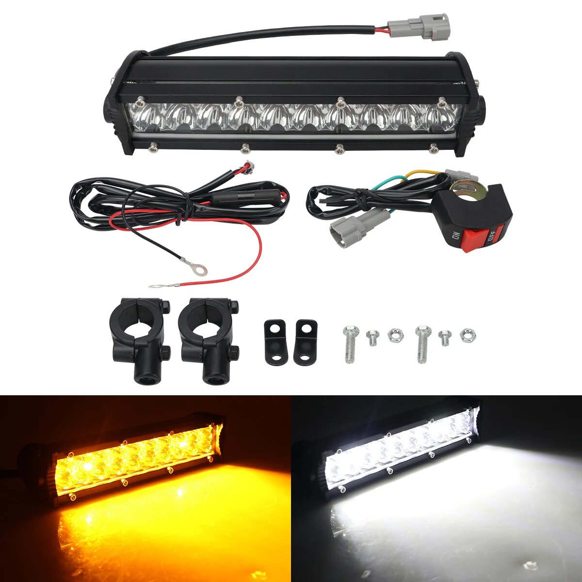 Светодиодные Фары Для Мотоциклов 12В/24В, 20 SMD, 6000K, Белый Дневной Ходовой White yellow flash