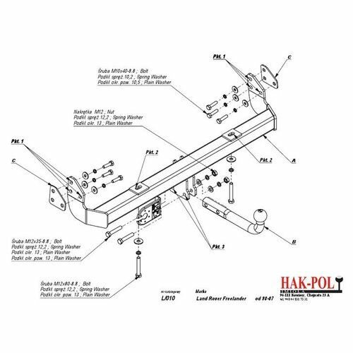 Фаркоп subaru (tribeca) IMIOLA l010
