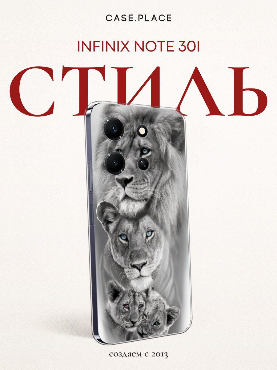 Чехол на Infinix Note 30i / Инфиникс Нот 30i с принтом Львиная семья