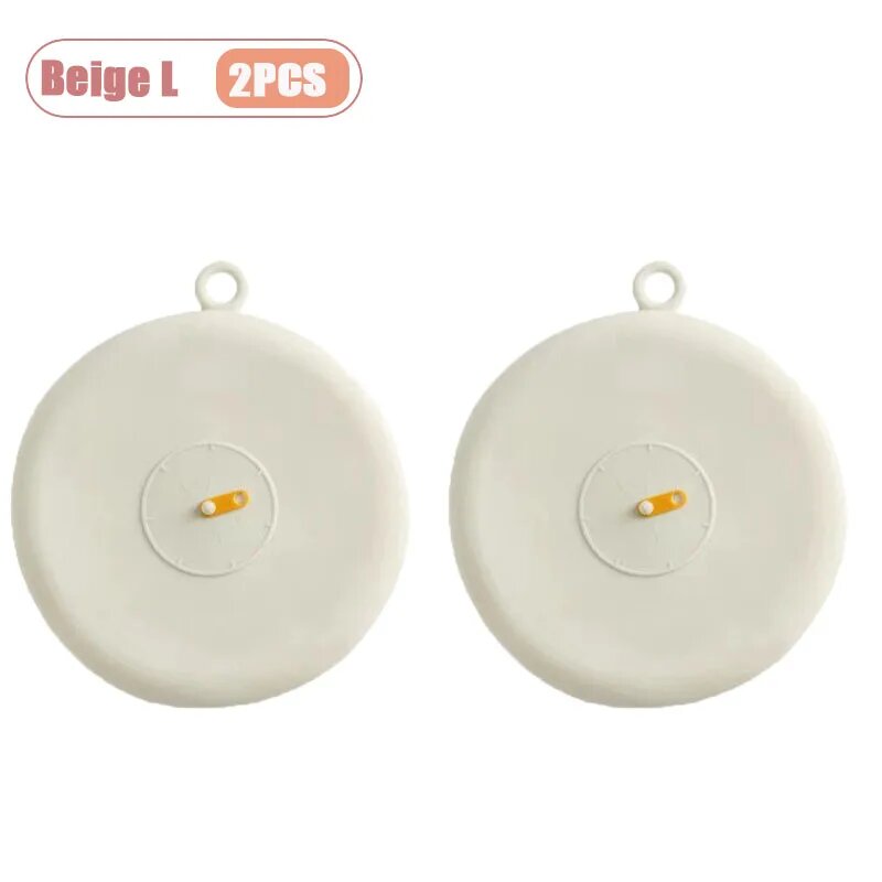 Силиконовые крышки для еды Beige L-2PCS