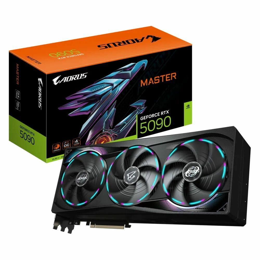 Gigabyte Видеокарта GeForce RTX 5090 AORUS MASTER 32 ГБ (GV-N5090AORUS M-32GD)