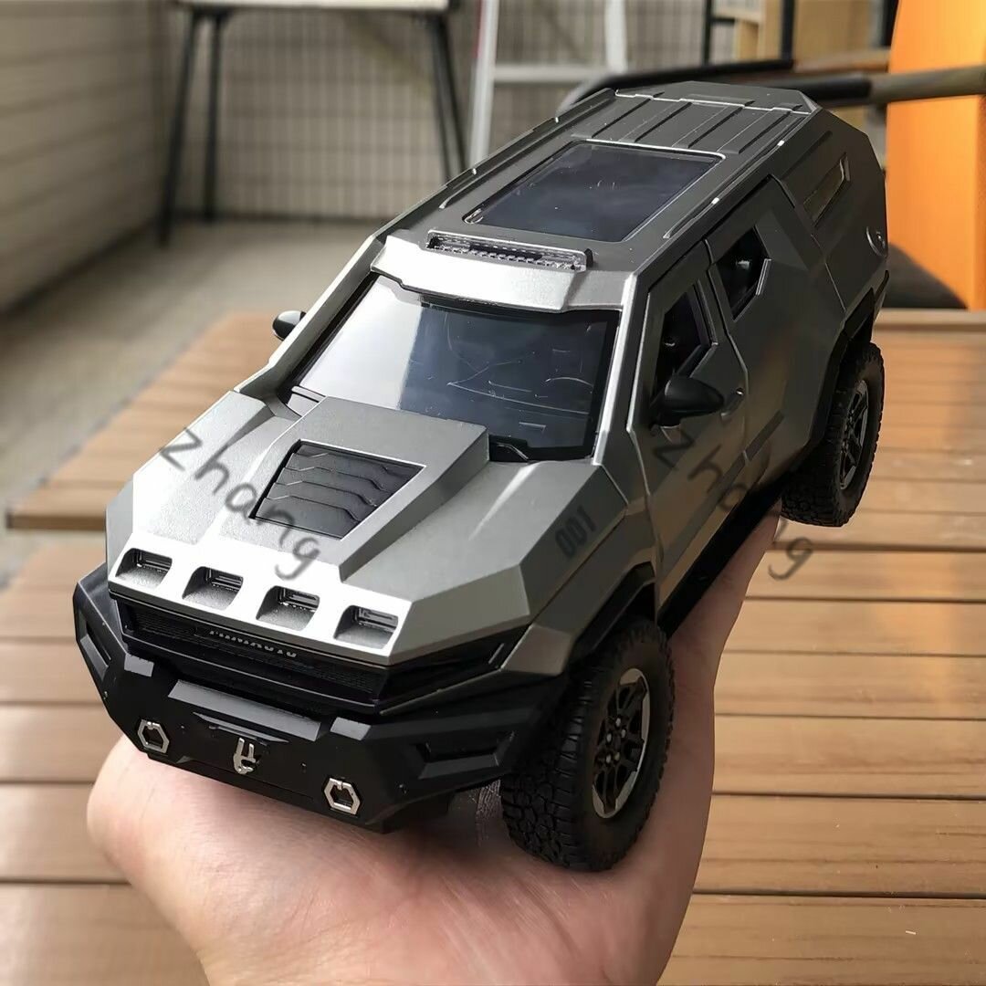 1:24 Rezvani Vengeance Armored Vehicle, Модель из сплава, Детские игрушки для автомобилей, Со звуковыми и световыми эффектами, По
