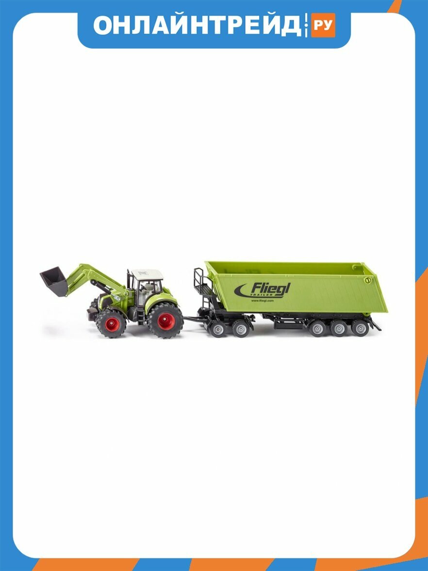 Масштабная модель Siku 1949 Трактор Claas Axion 850 с погрузчиком и самосвалом