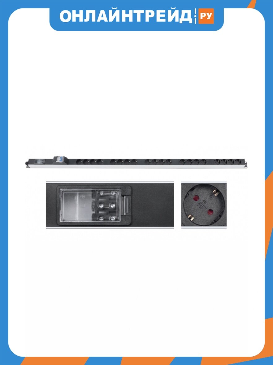 Блок розеток Cabeus PDU-16-20S-B-T 20шт, ZeroU, 19"