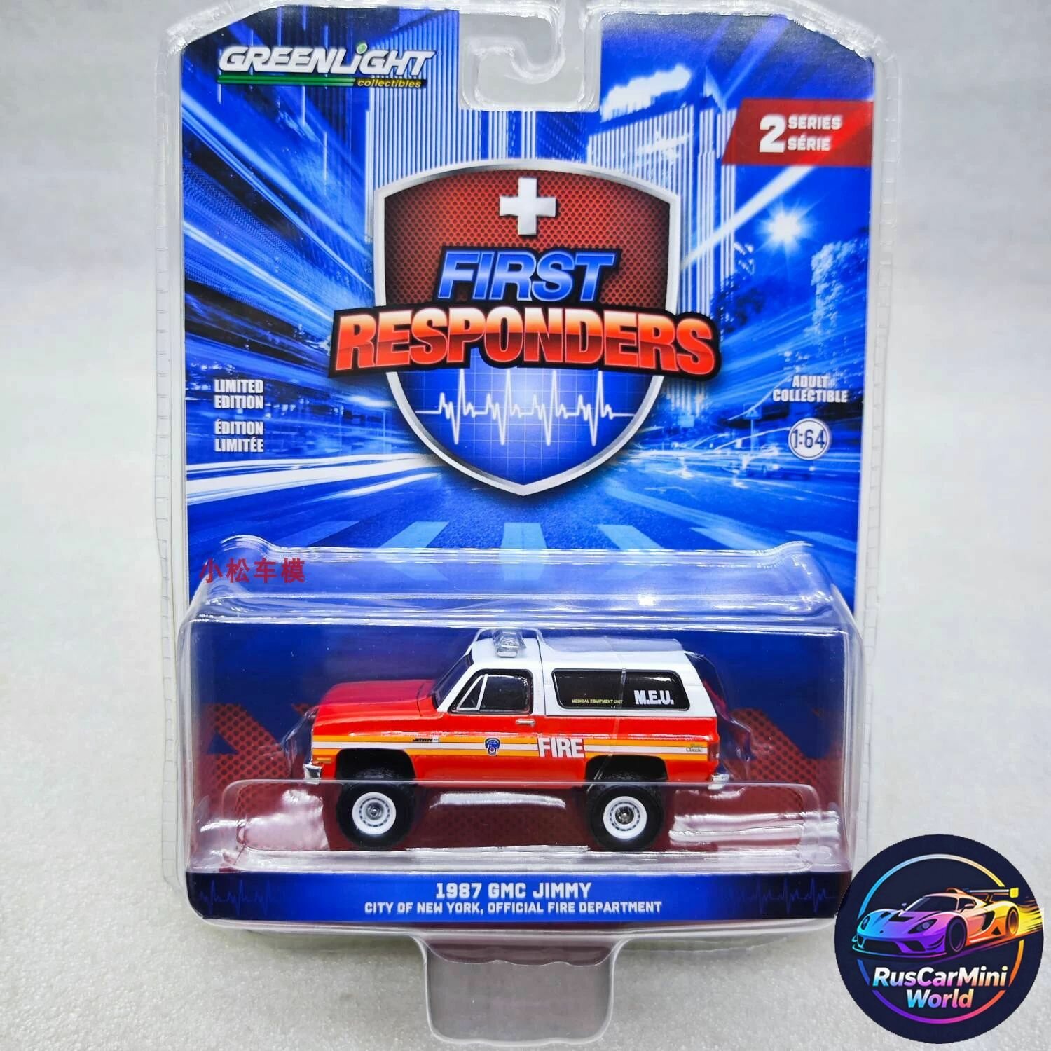Green Light 1:64 1987 GMC Jimmy City of New York Official Fire Department Car Model Модель пожарно - спасательного автомобиля эксклюзивный подарок на день рождения