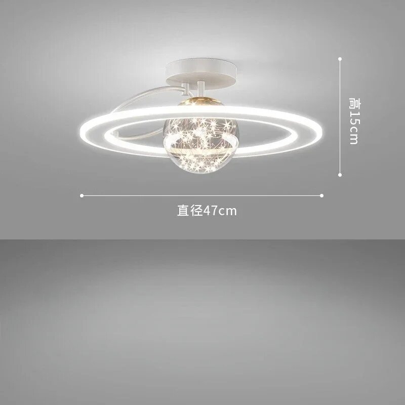 Потолочный светильник TAONUANSHU золотой стеклянный White, Dimmable with remote, Белый