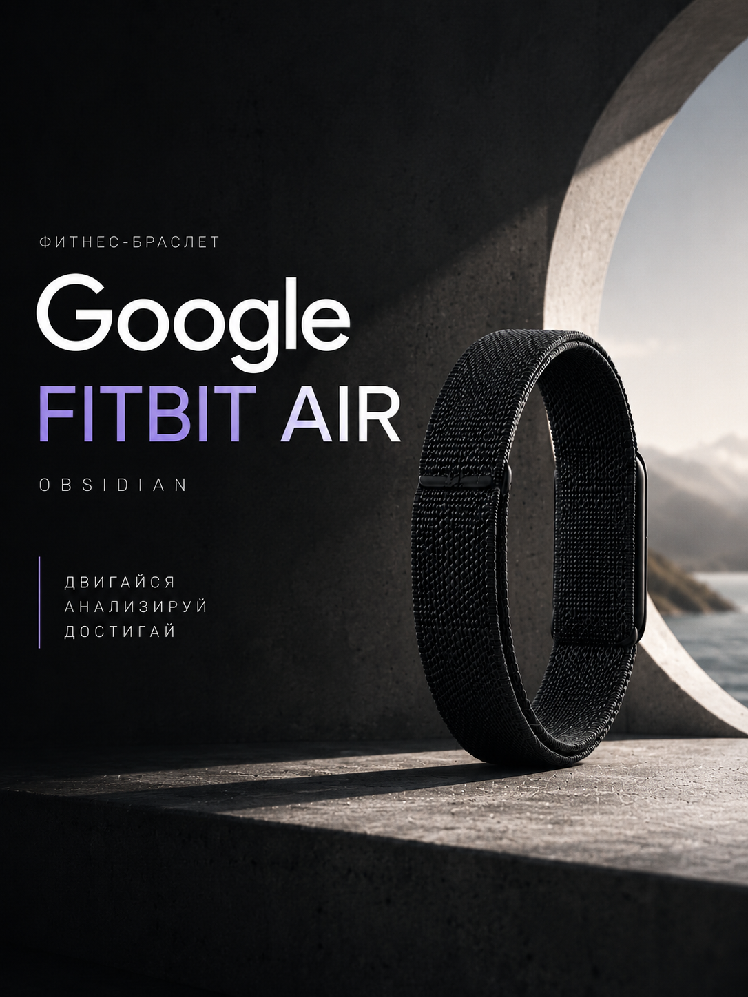 Фитнес-браслет Google Fitbit Air, цвет - Obsidian (матовый черный)