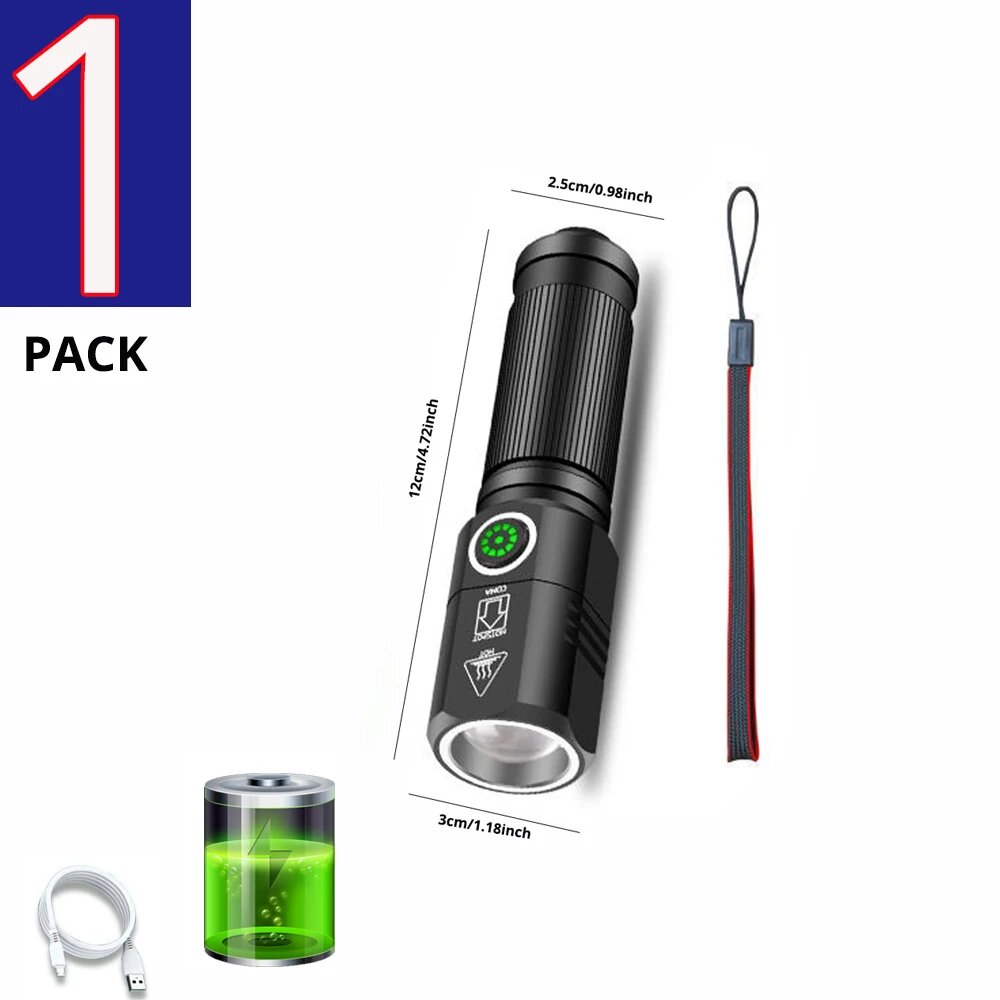 DanPeng мини фонарик XHP50 18650 3 режима USB Package C 1set