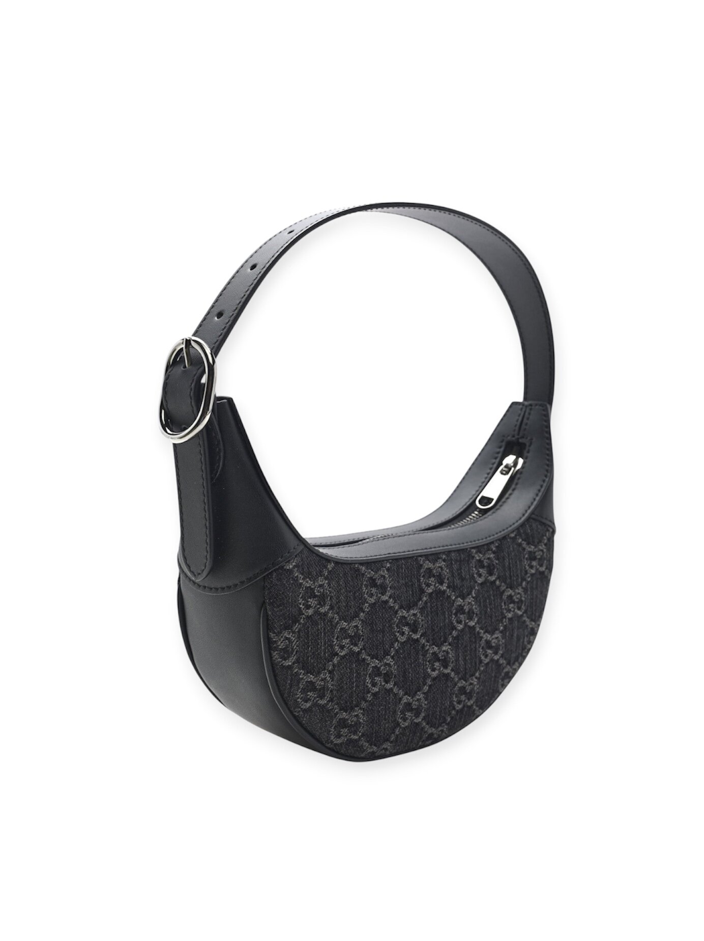 Сумка хобо GUCCI Ophidia Denim Mini Hobo, черный — фото 1