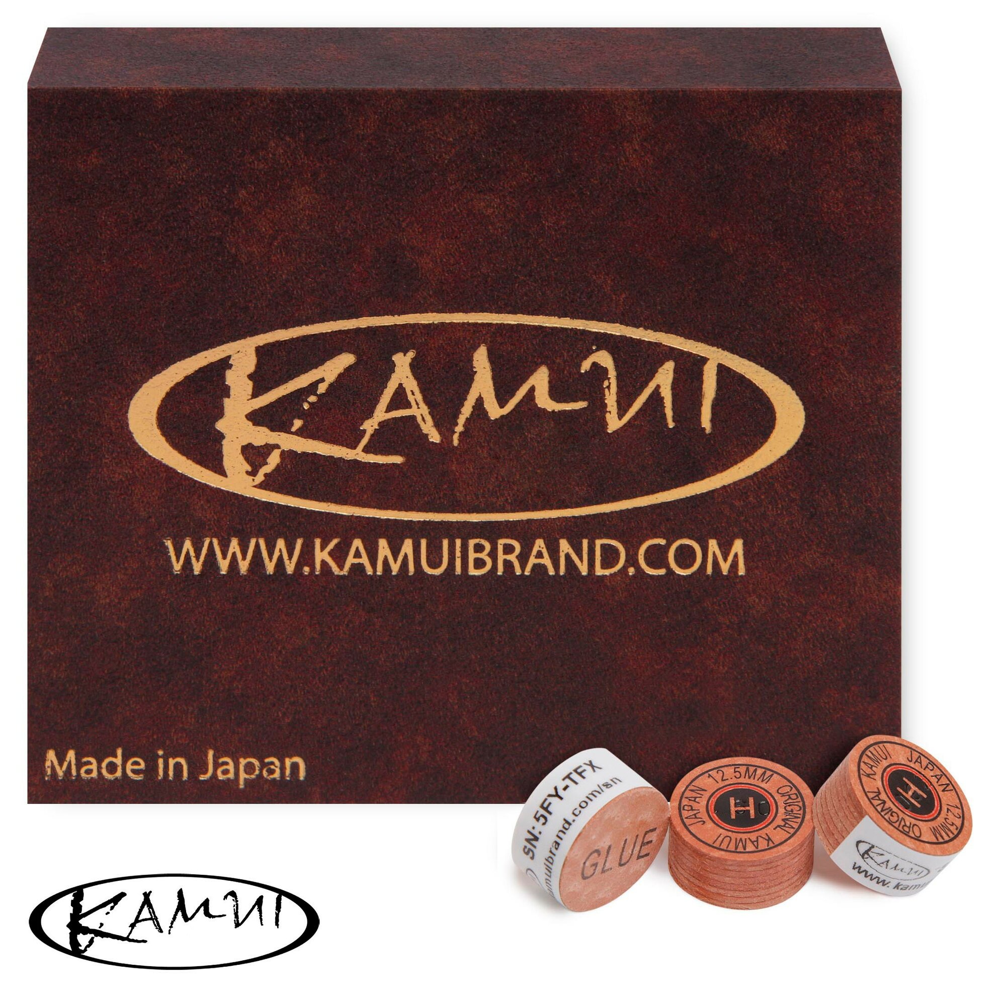 Наклейка для кия Kamui "Original", коричневая, многослойная, ø 12,5 мм, 1шт
