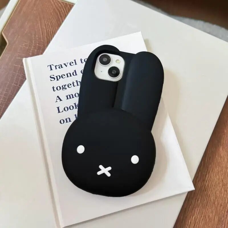 Чехол Miffy для iPhone черный, корейский дизайн