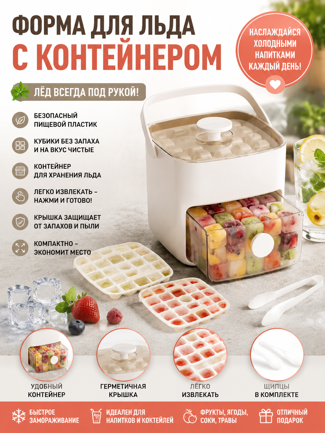Форма для льда, конфет, 1 шт