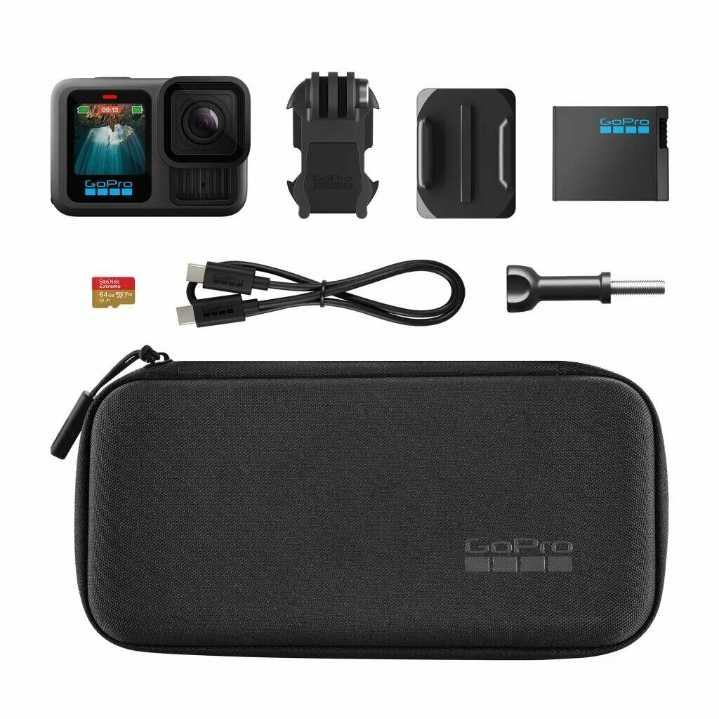 Экшн-камера GoPRO HERO 13 Black with 64Gb SD Card Bundel 4K 1900 мА·ч