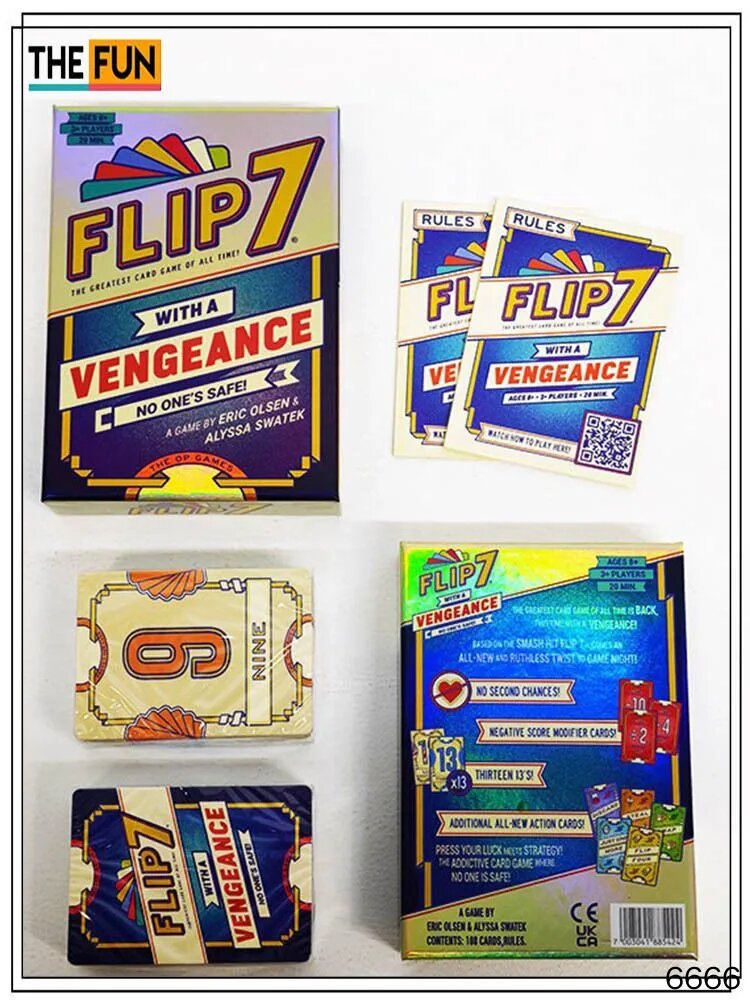Настольная Карточная Игра Настольная Flip 7 WITH A VENGEANCE Board Game Игра (Карточная) Новая Версия Игры