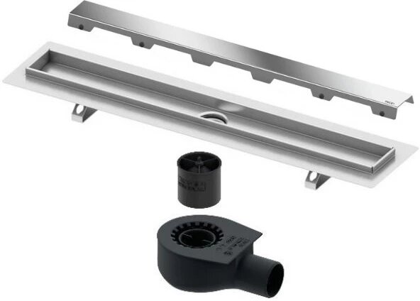 Душевой трап (лоток) Tece TECEdrainline steel II 601500 + 650000 + 660016 + 601582 144,3 см, с решеткой, щелевой, хром