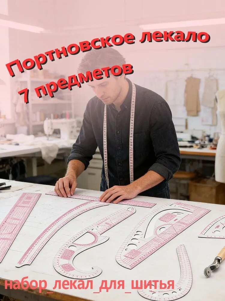 Набор портновских линеек и лекал для шитья, 7 предметов