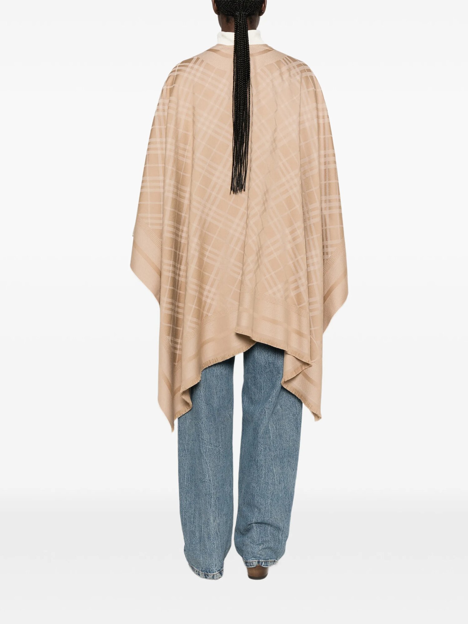 Накидка BURBERRY Check-pattern cape, размер OneSize, разноцветный — фото 1