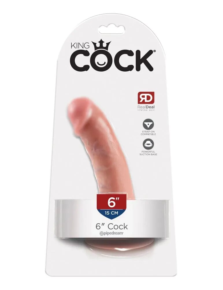 Фаллоимитатор реалистичный King Cock, дилдо на присоске телесный, 15 см, Pipedream