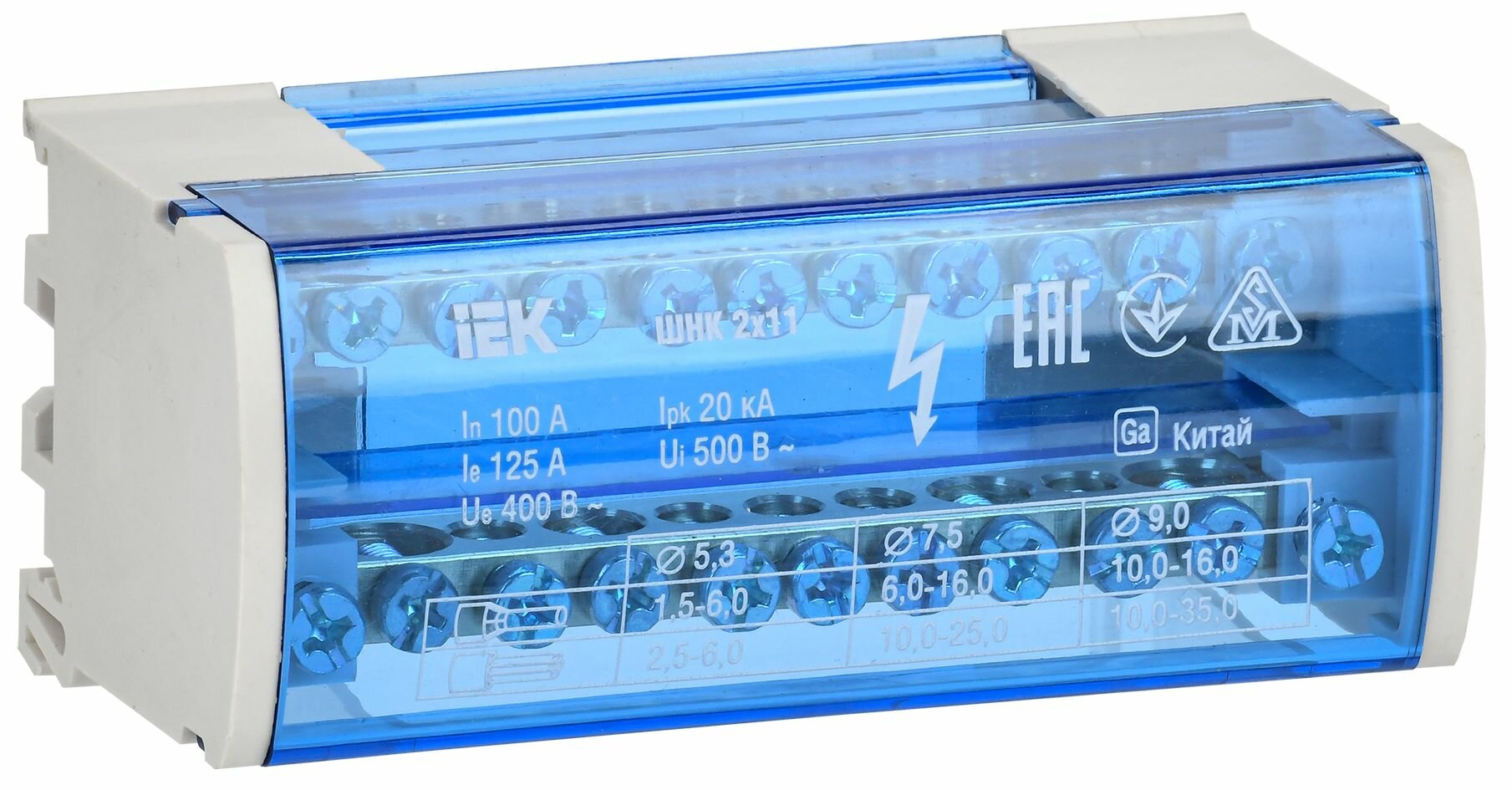Шины соединительные IEK ШНК 2х11 L PEN, на DIN-рейку в корпусе, кросс-модуль