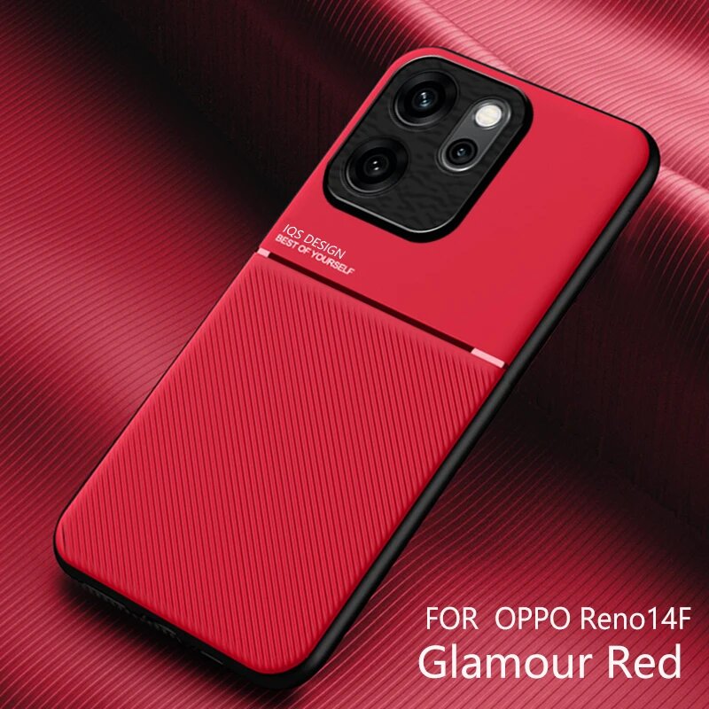 Чехол для OPPO Reno14F, роскошный гальванический силиконовый чехол из Красный, Red, Oppo Reno14 Pro