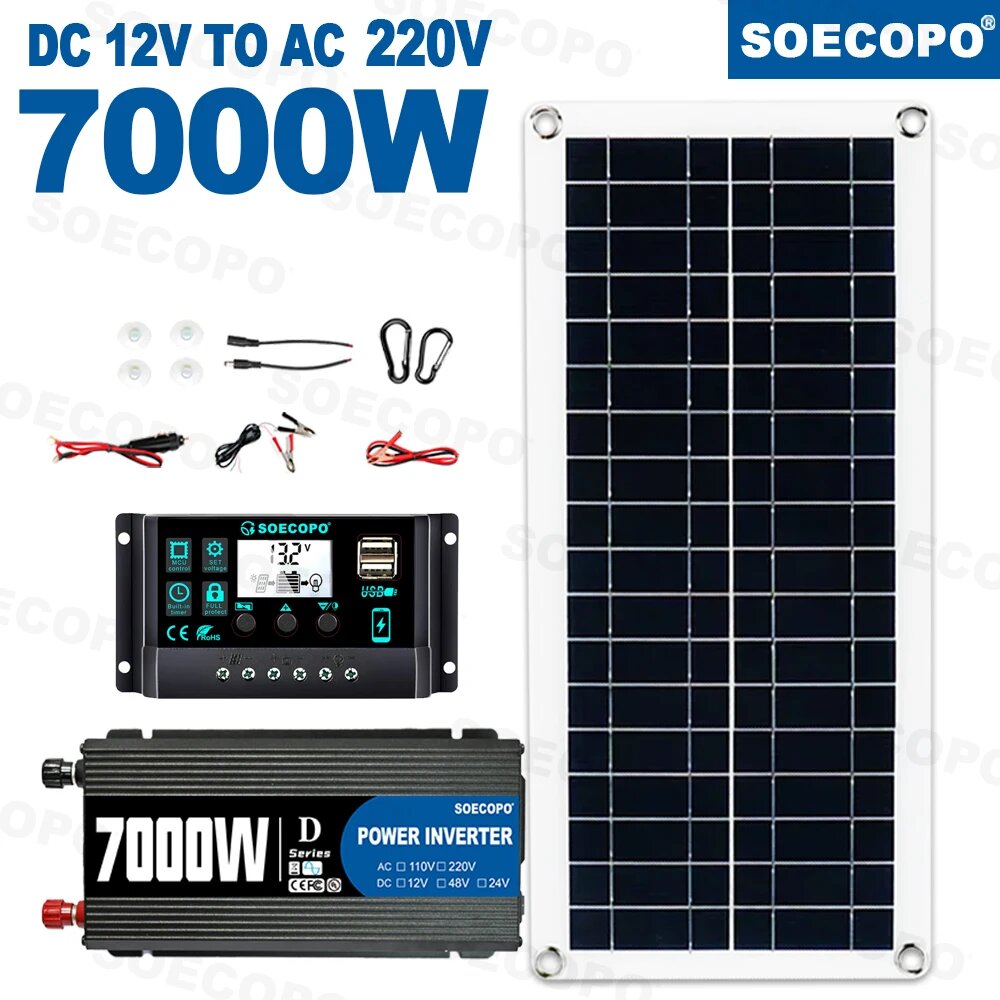 Комплект солнечной электростанции SOECOPO 7000 Вт 220V