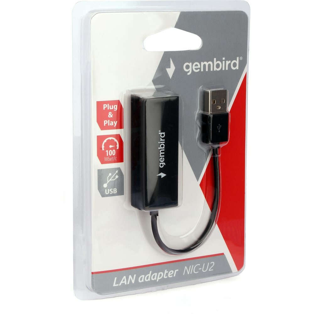 Сетевой адаптер Gembird Ethernet USB 2.0 - Fast Ethernet adapter NIC-U2 — фото 1