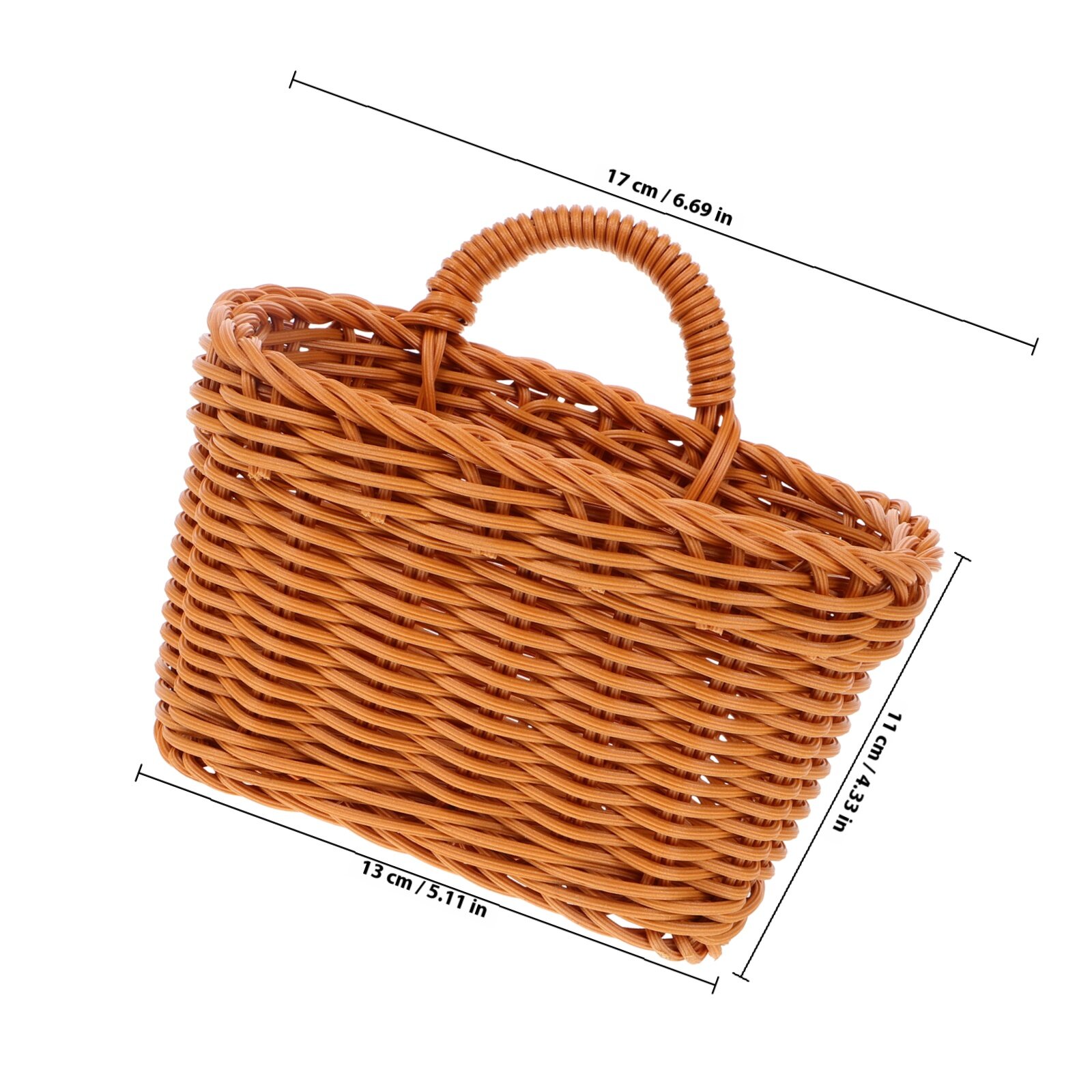 Корзина Для Хранения На Стену Имитация Ротанга 17.00X14.80X14.00Cm