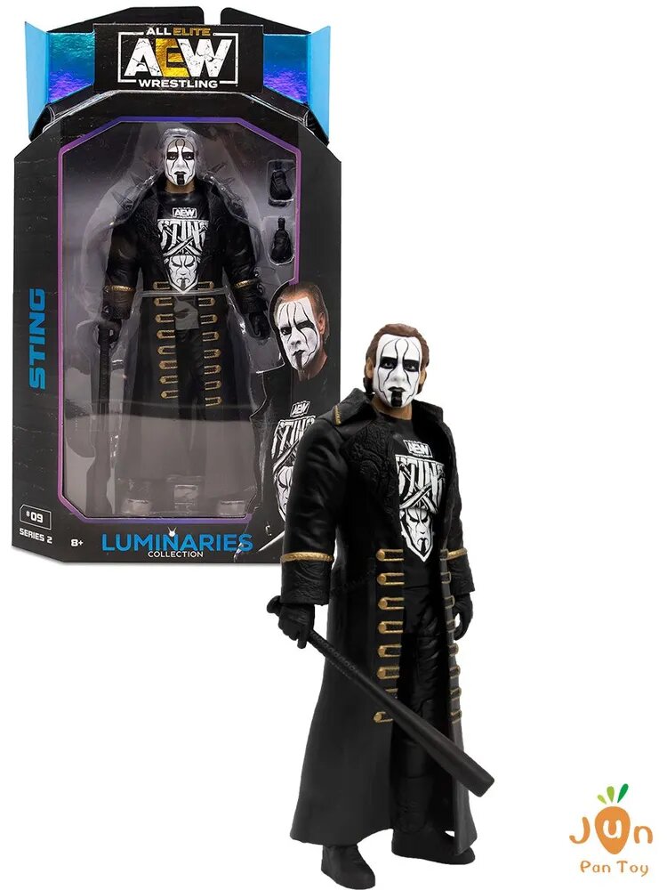 AEW Luminaries Collection Sting / Куклы-имитаторы профессиональных рестлеров, включая сменные аксессуары, подойдут для украшения коллекции или в качестве подарка любителям рестлинга