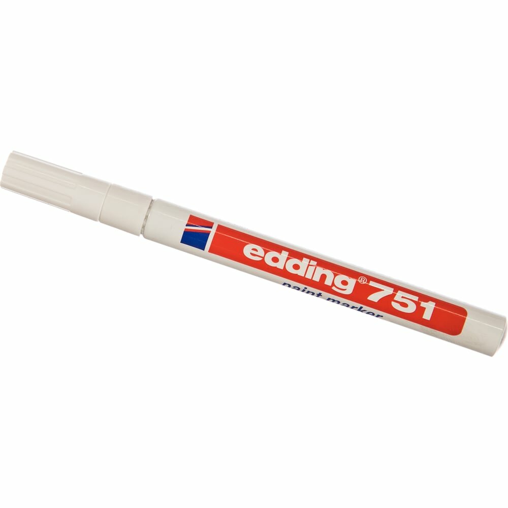 Лаковый маркер, белый, круглый наконечник 1-2мм Edding E-751-49 — фото 1