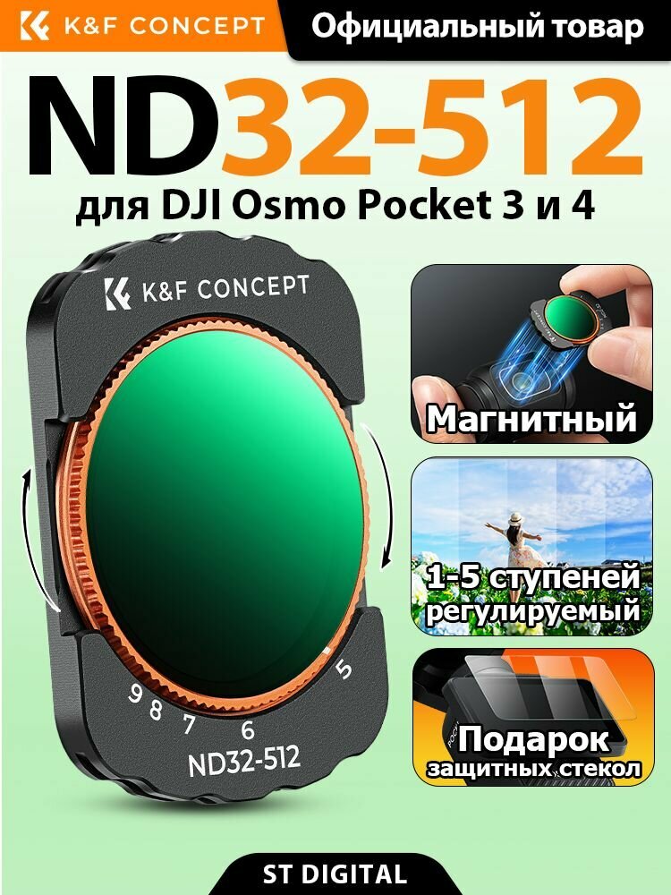 K&F CONCEPT Нейтральный (ND) светофильтр, черный ND