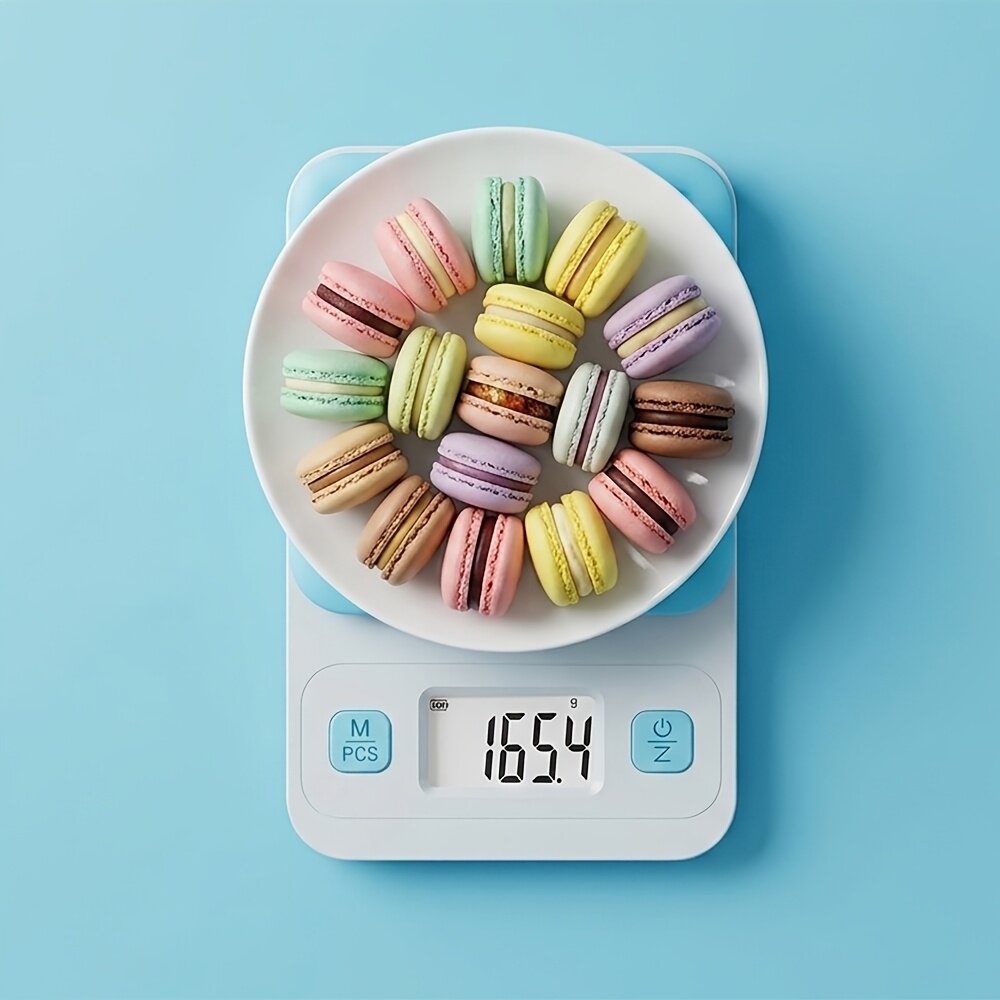 Цифровые весы 6.61 LB / 0.1 г синие ЖК-дисплей 4 единицы измерения для выпечки готовки кофе и завтраков