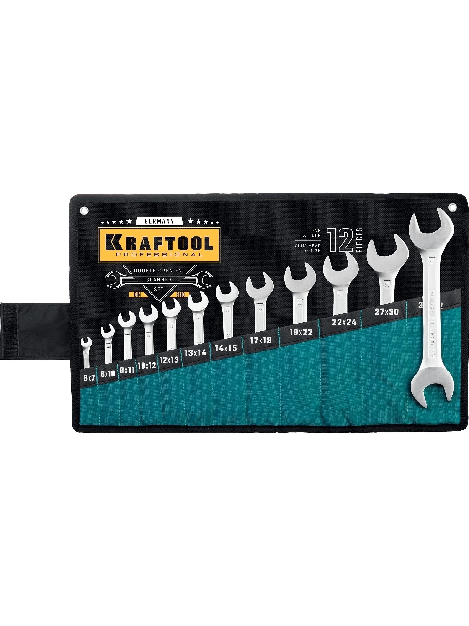Набор рожковых гаечных ключей KRAFTOOL 12 шт, 6 - 32 мм