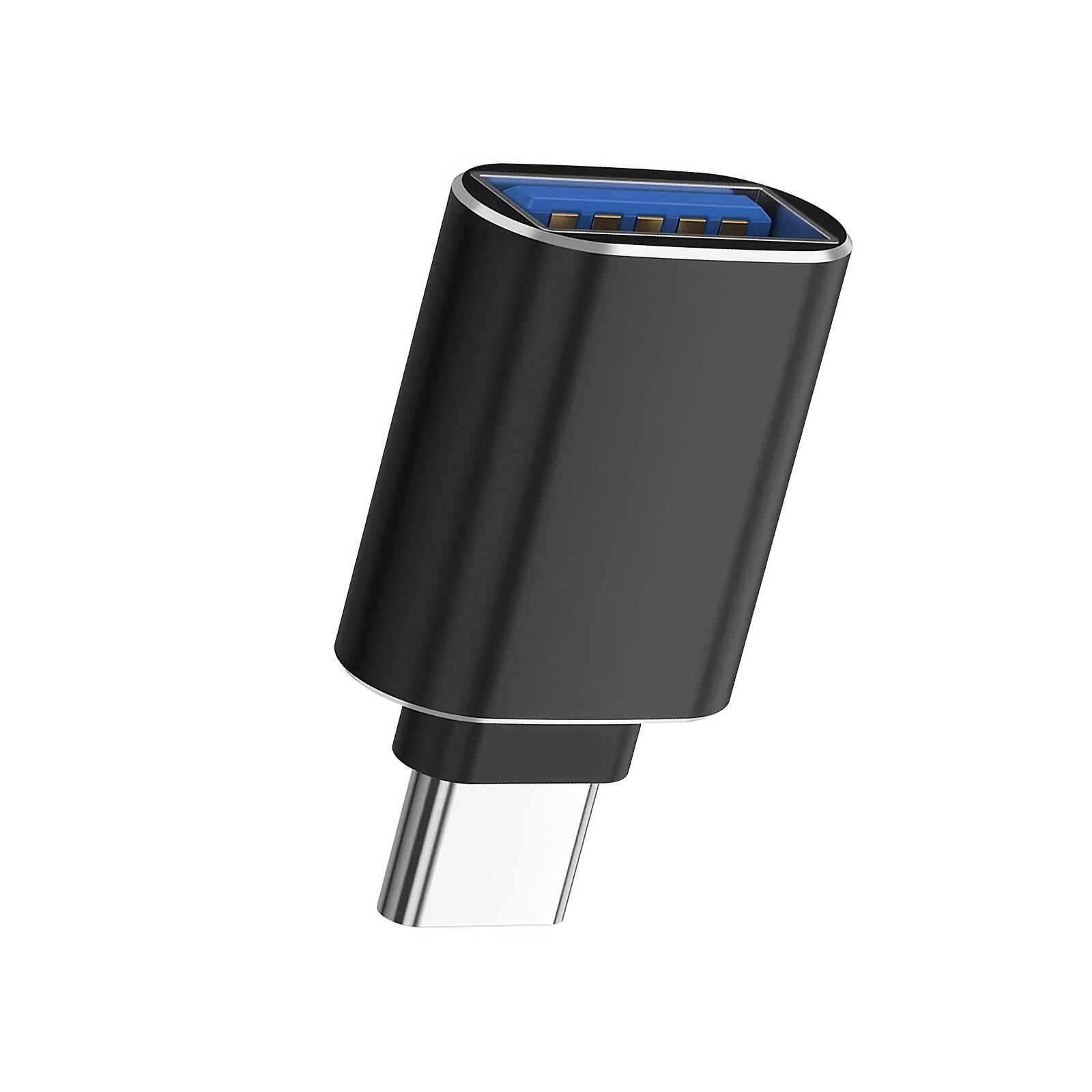 USB 3.0 OTG адаптер USB-C на USB A конвертер для iPad MacBook iPhone Samsung Xiaomi Huawei LED, черный