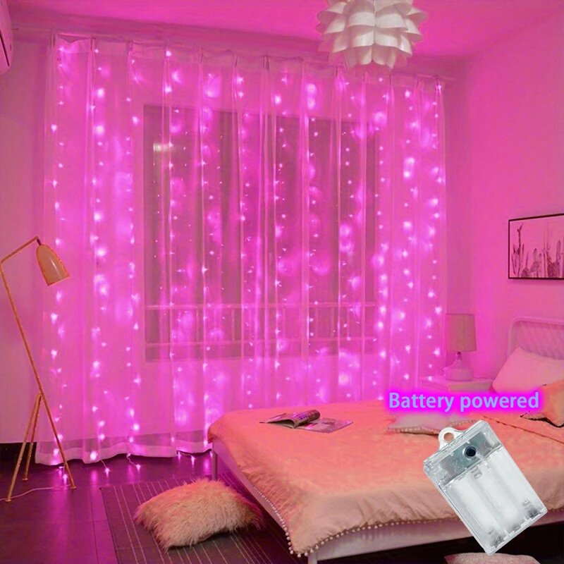 Светодиодные гирлянды RUSNAK 8 режимов Pink, 3x1M 100LEDs